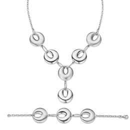 Orphelia Damen 925 Sterling Silber Set: Kette + Armband - Silber SET-018