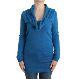 Costume National Pull &agrave; encolure d&eacute;gag&eacute;e en tricot bleu pour femmes
