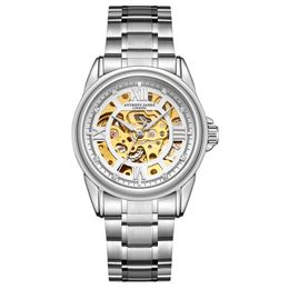 Handmontierte Anthony James Limited Edition Skeleton Stahl Herrenuhr