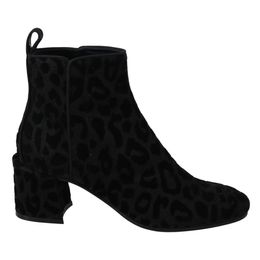 Dolce & Gabbana Dolce & Gabbana Schwarz Leopard Kurze Stiefel