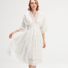 Spitzenkleid mit Kimono&auml;rmeln