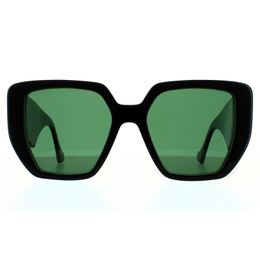 Gucci Square Womens Schwarz und Gr&uuml;n Swirl Gr&uuml;ne Sonnenbrille