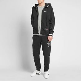 Nike Air Herren Zip durch Trainingsanzug Set voll in schwarz