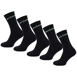 Prince Tennis 5er-Pack gepolsterte Socken f&uuml;r Herren in Schwarz/Gr&uuml;n