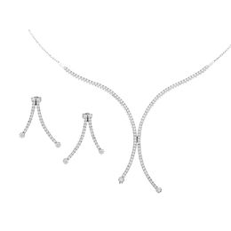 Orphelia Damen 925 Sterling Silber Set: Halskette + Ohrringe - Silber SET-066