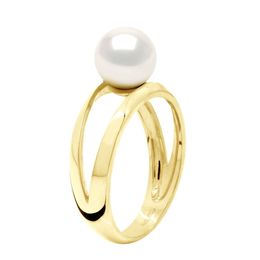 Ring &ndash; Gelbgold 375 &ndash; echte S&uuml;&szlig;wasser-Zuchtperle, rund 8&ndash;9 mm