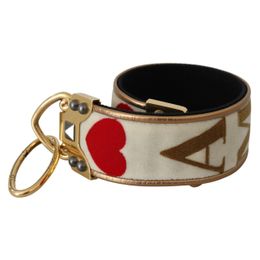Dolce & Gabbana Dolce & Gabbana Gol White Textile Cuir Amore &eacute;paule STRAPE FEMMES
