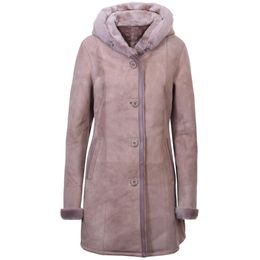 Damen-Parka-Mantel aus Wildleder und Merino-Schaffell-Tripoli