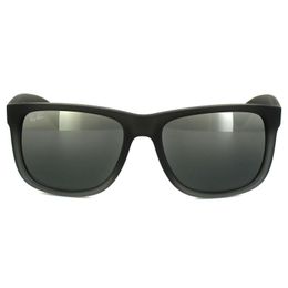 Ray-Ban Sonnenbrille Justin 4165 852/88 Gummi Grau Silber Spiegel Gradient 55mm