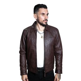 Herren Leder Harrington Jacke-Shanghai