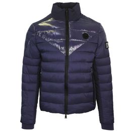 Plein Sport Schlichte gesteppte Jacke in Marineblau