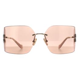 Miu Miu MU54YS ZVN20F Blassgold rosa Spiegel-Sonnenbrille