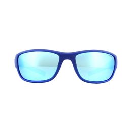 Polaroid Sport Wrap Mens Blue Blue Mirror Polarisierte Sonnenbrille