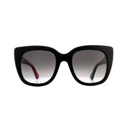 Gucci Katzenaugen Damen Schwarz mit Rot und Gr&uuml;n braunem Farbverlauf Sonnenbrille GG0163SN