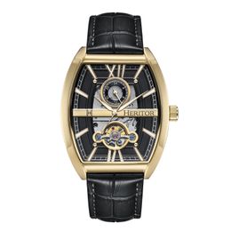 Heritor Automatische Masterson Semi-Skelett Lederarmbanduhr