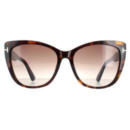 Tom Ford Cat Eye Frauen dunkel Havanna Roviex Gradient FT0937 Nora Sonnenbrille