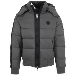 Plein Sport Gef&uuml;tterte Jacke mit verschwei&szlig;ten &Auml;rmeln Grau
