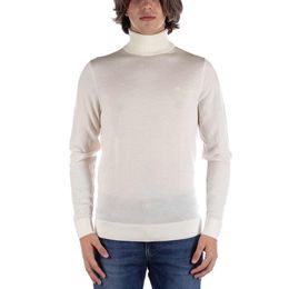 Calvin Klein Superior Rollkragenpullover aus Wolle in Creme