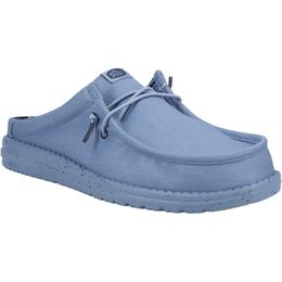 HEYDUDE Wally Slip Canvas 100% Baumwolle M&auml;nner Elemental Blau Hausschuhe