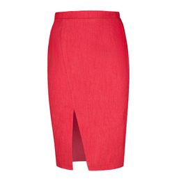 Roter Bleistiftrock im Denim-Stil