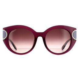 Salvatore Ferragamo Cat Eye Damen Violett Braun Wein Gradient Sonnenbrille