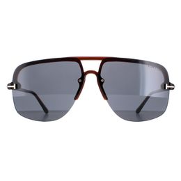 Tom Ford Aviator Herren Gl&auml;nzend Hellbraun Blau Grau Hugo 02 FT1003