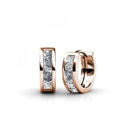 Quadratische Ohrringe - Rose Gold und Kristall