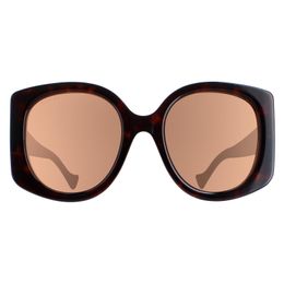 Gucci Rund Damen Dunkel Havanna Braun GG1257S