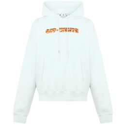Off-White Kapuzenpullover in Skate-Weiss mit orangefarbenem Metallpfeil-Logo