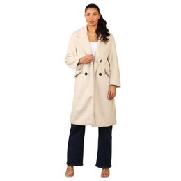 Bershka Damen Doppelreihiger Trenchcoat in Elfenbein