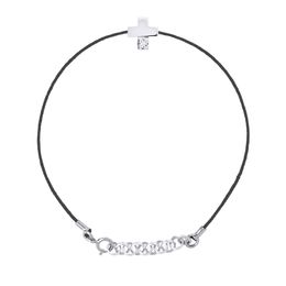 DIADEMA - Armband - Schwarzes Nylon - Echter Diamant