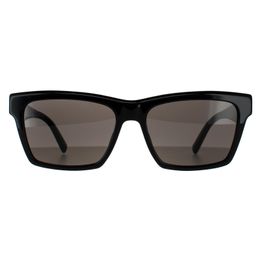 SAINT LAURENT Rechteck Unisex gl&auml;nzend schwarz dunkelgrau Sonnenbrille