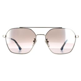 Police Aviator Mens Shiny Palladium Smoke Silber Spiegel SPL771 Vibe 2