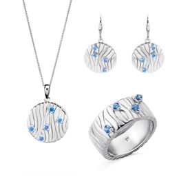 Orphelia 'Babette' Damen-Set aus 925er Sterlingsilber: Halskette + Ohrringe + Ring &ndash; Silber SET-7504