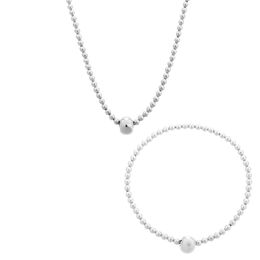 Orphelia 'Faye' Damen-Set aus 925er Sterlingsilber: Armband + Halskette &ndash; Silber SET-7157
