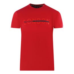 Aquascutum London 1851 geteiltes Logo Rotes T-Shirt