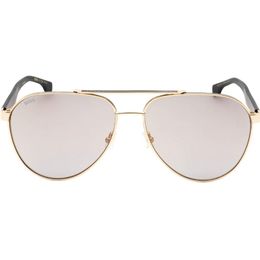 HUGO BOSS schwarze Sonnenbrille mit goldenen Beinen