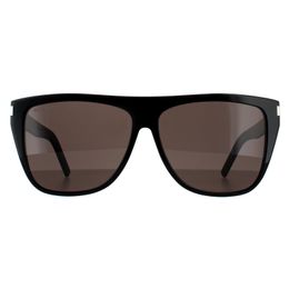 SAINT LAURENT Square Womens Schwarz Grau Rauch Sonnenbrille