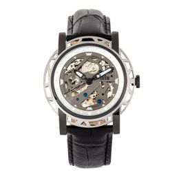 Reign Stavros Automatik-Skelett-Lederarmbanduhr
