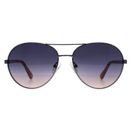 Guess Aviator Herren gl&auml;nzend leicht Nickeltin blau Gradient GU5213