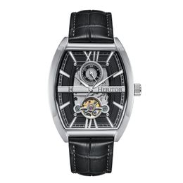 Montre automatique Heritor Masterson semi-squelette avec bracelet en cuir