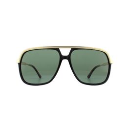 Gucci Sonnenbrille GG0200S 001 Schwarz und Gold Gr&uuml;n