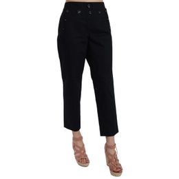 Dolce & Gabbana Dolce & Gabbana Pantalon noir court avec boutons sur le devant pour femme