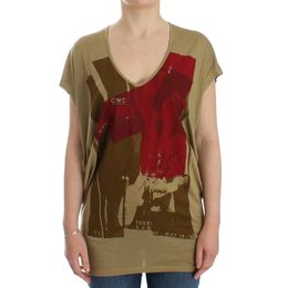 Costume National Damen gr&uuml;ne bedruckte Kurzarm-T-Shirt