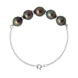 Armband mit 5 echten Tahiti-Zuchtperlen im Kreis von 8&ndash;9 mm