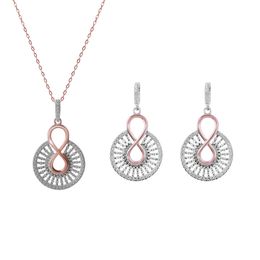 Orphelia 'Frida' Damen-Set aus 925er Sterlingsilber: Halskette + Ohrringe &ndash; Ros&eacute; SET-7437