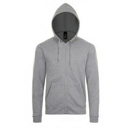 SOLS Herren Stone Zip Up Plain Hoodie (grau meliert)