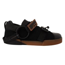 Dolce & Gabbana Dolce & Gabbana Herren Schwarze Leder Low-Top Freizeitsneaker