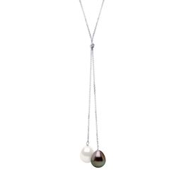 Halskette You & Me &ndash; Design KNOT &ndash; 2 echte Zuchtperlen Birne 9-10 mm