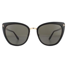 Tom Ford Lunettes De Soleil Simona FT0717 01A Stainte De Fum&eacute;e En Or Rose Noire Brillant